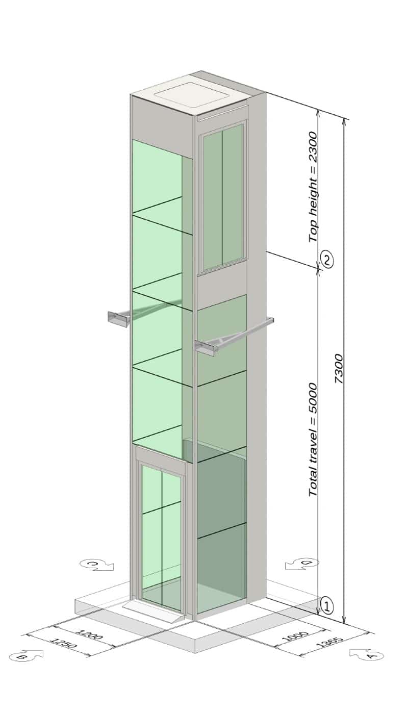 Hiss offert med ritning och förklaringar kring villahiss - swiftlifts.com