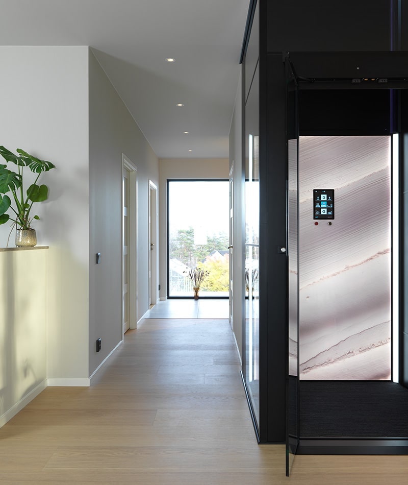A residential lift with touch display and ArtWall - SWIFT Pro